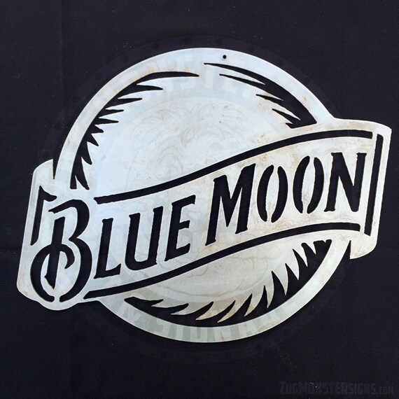 Blue Moon Metal Wall Art Beer Sign