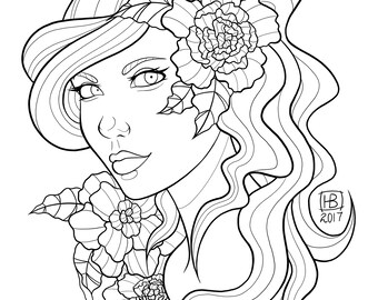 Adult coloring art | Etsy