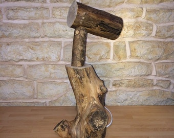 log lamp log light log slits rustic lamp subtle lighting