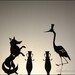 Fox and Crane Shadow Puppet Set