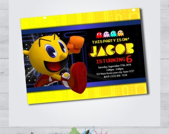Pacman invitations | Etsy