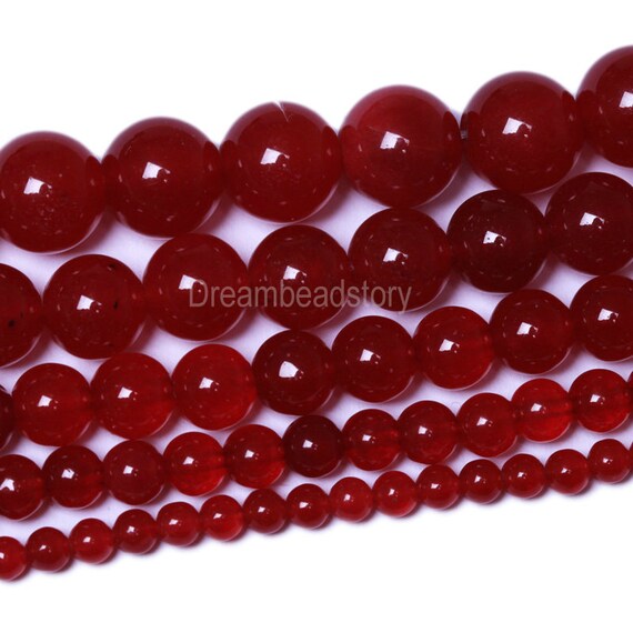 Red Chalcedony Beads Natural Polished Chalcedony Red Beads 4