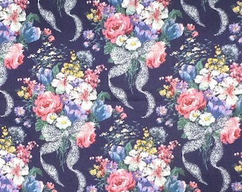 Large floral fabric | Etsy