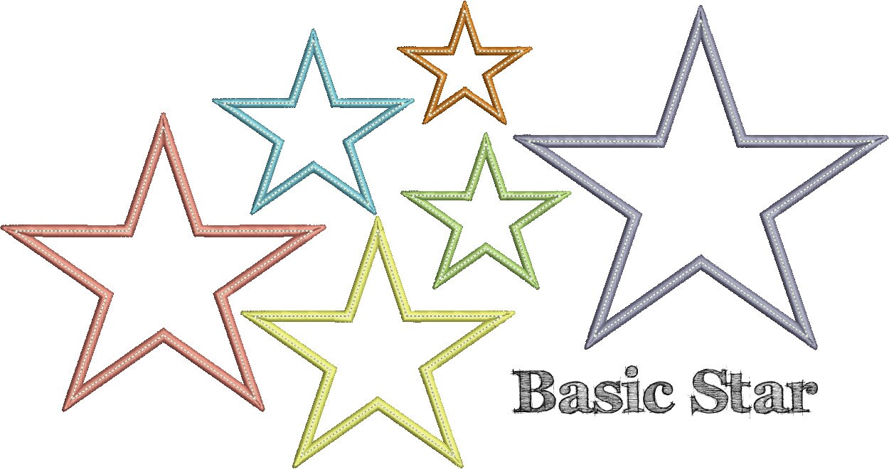 BASIC STAR Applique Design Instant Download Digital File