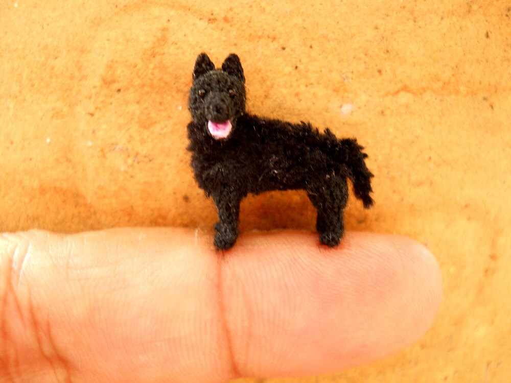 Miniature Schipperke Tiny Crochet Mini Amigurumi Dog Stuff