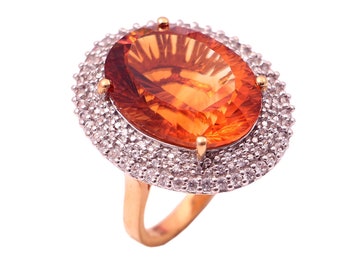 Large citrine ring | Etsy