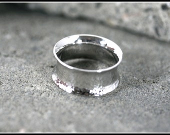 Wide silver ring | Etsy