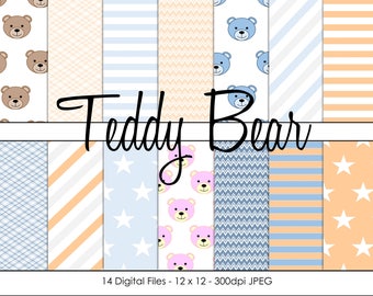 Peach Black Digital Paper Pack Instant Download Pattern White