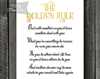 Golden rule print | Etsy