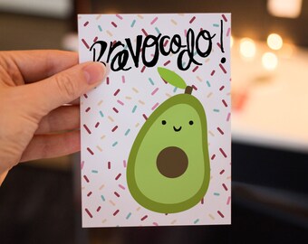 Avocado card | Etsy