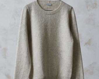 Wool jumper Handmade wool sweater Natural grey wool sweater