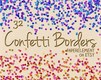 Purple Confetti Clipart Set Digital Confetti Confetti