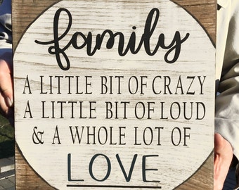 Crazy family sign | Etsy