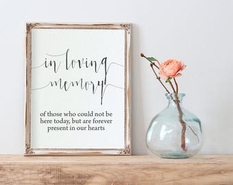 In memoriam sign | Etsy