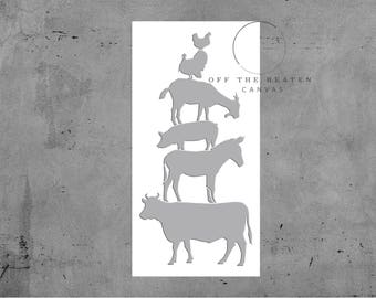 Stacked farm animals | Etsy