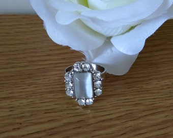 Clear stone ring | Etsy