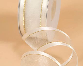 Gold trim ribbon | Etsy