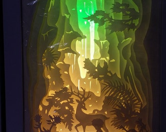 Paper cut light box | Etsy