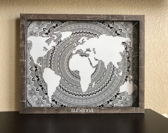 Mandala world map | Etsy