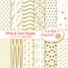 Gold Metallic Digital Paper Gold and white scrapbook papers