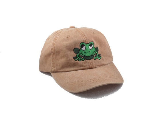 Bullfrog embroidered hat baseball cap toad wildlife frog