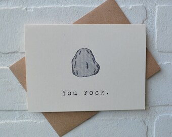 You rock card | Etsy