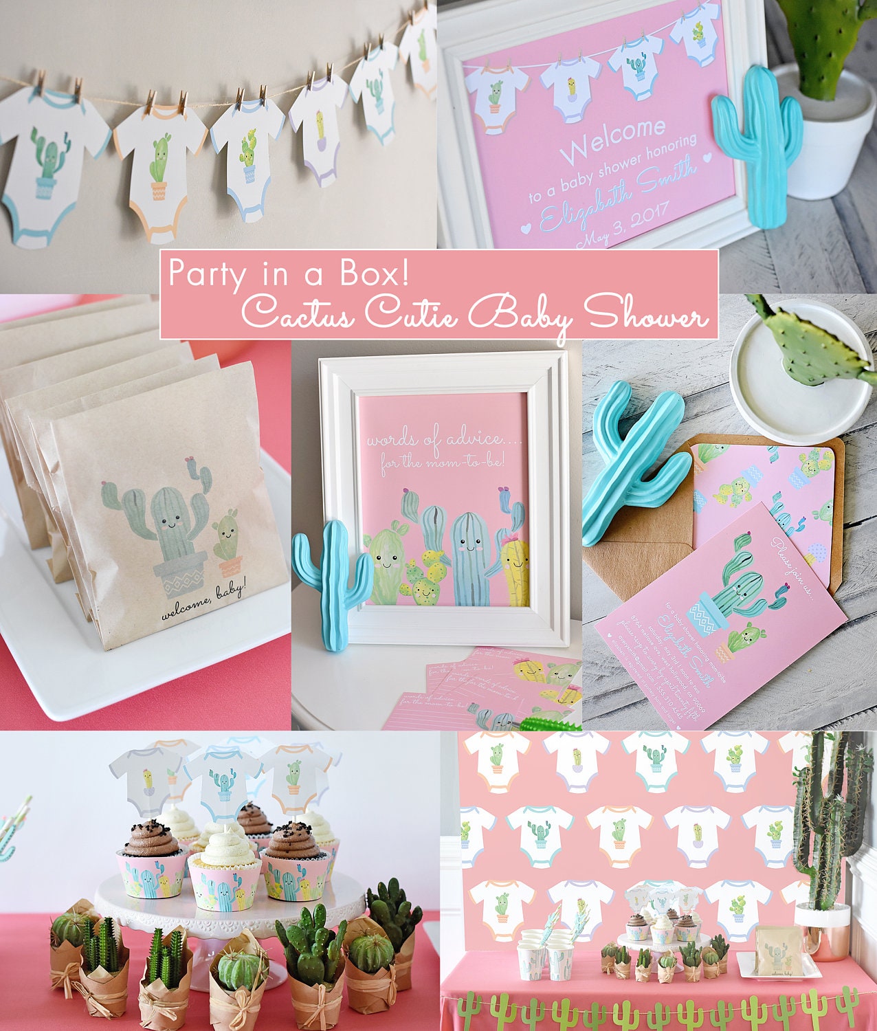 Cactus Cutie Baby Shower Complete Party in a Box Printable