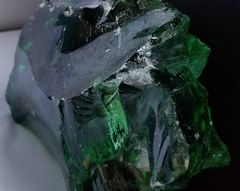 Green slag glass | Etsy