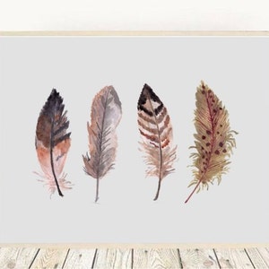Feather art print | Etsy