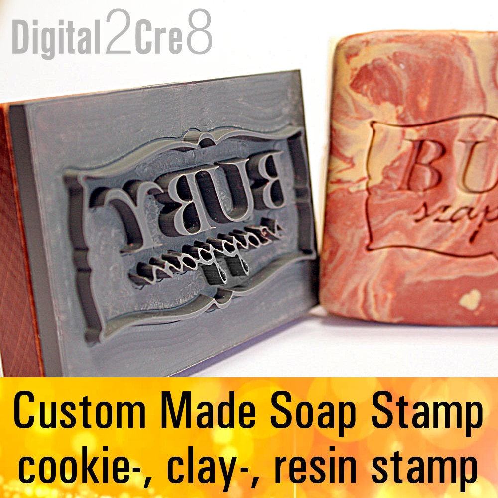 Custom made SOAP STAMP, acrylic stamp, personalized cookie stamp, soap ...