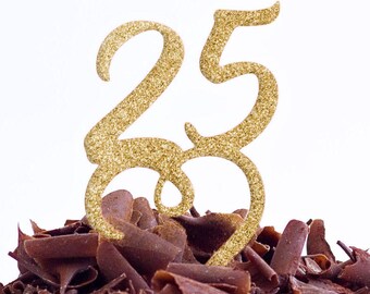 25th cake topper | Etsy