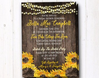 Sunflower invitation | Etsy