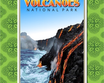 Hawaii Volcanoes National Park Poster National Park Art