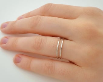 Thin silver ring | Etsy