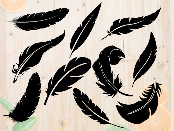 Feathers Svg Feathers Cutfiles Dxf Eps & Png Cutfiles