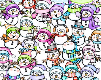 Snowman clip art | Etsy