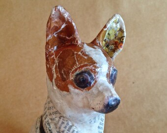 French Poodle Unique One-of-a-Kind Whimsical Paper Mache