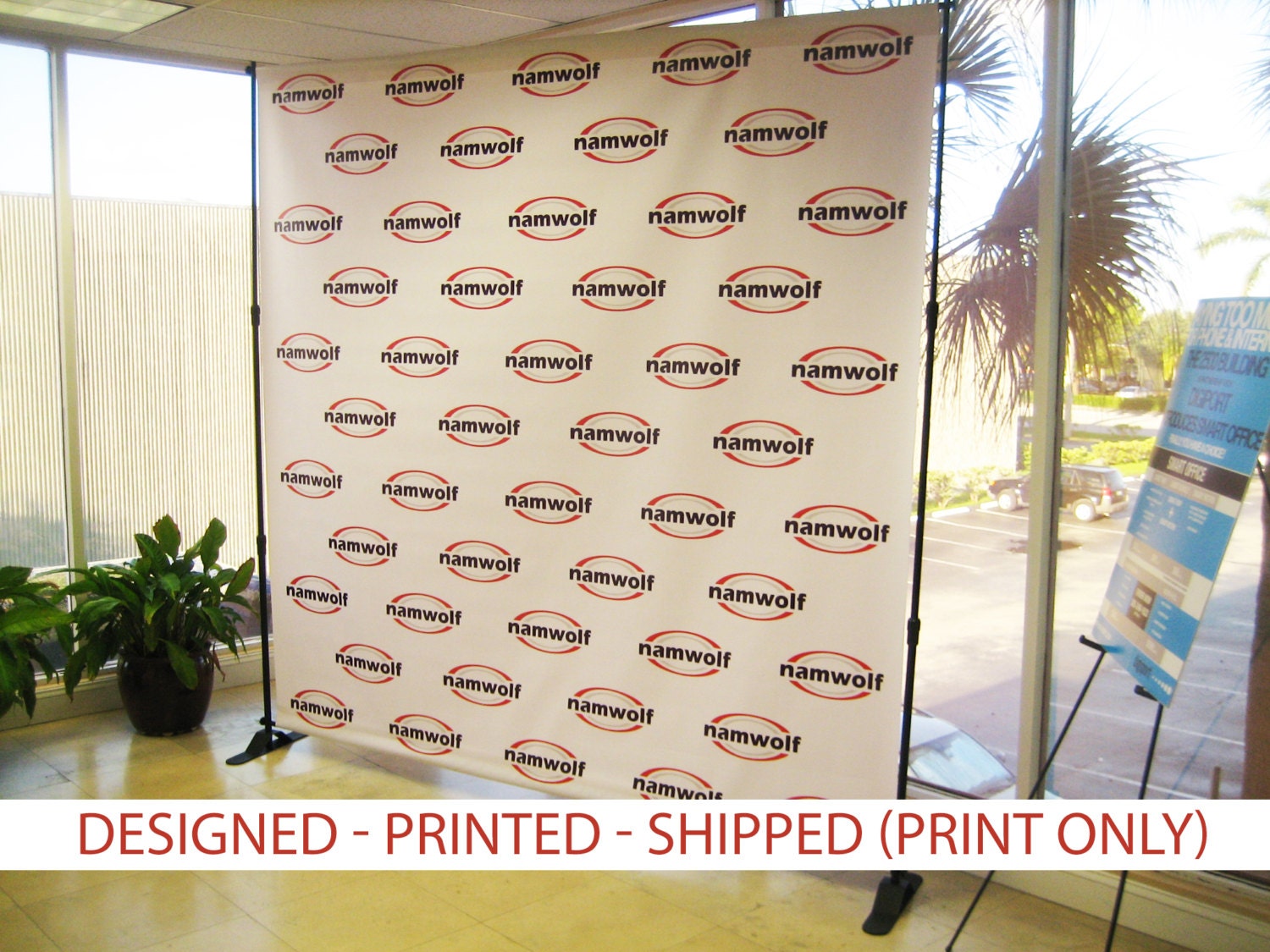 Step and repeat backdrop banner 8x8' PRINT ONLY Wedding