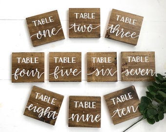 Wood table numbers | Etsy