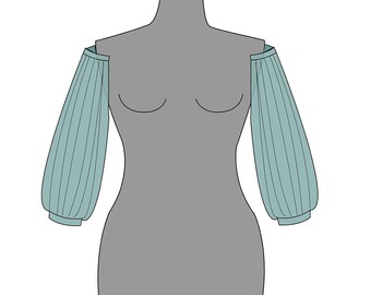Off Shoulder Flutter Sleeve PDF pattern and tutorial. DIY
