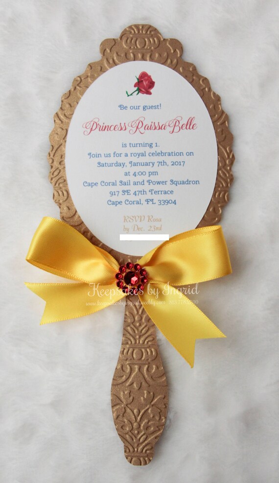 Beauté miroir de princesse invitation-lot de 15