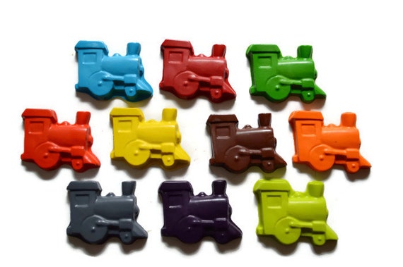 Train Crayons set of 10 Train Party Favors Train Party