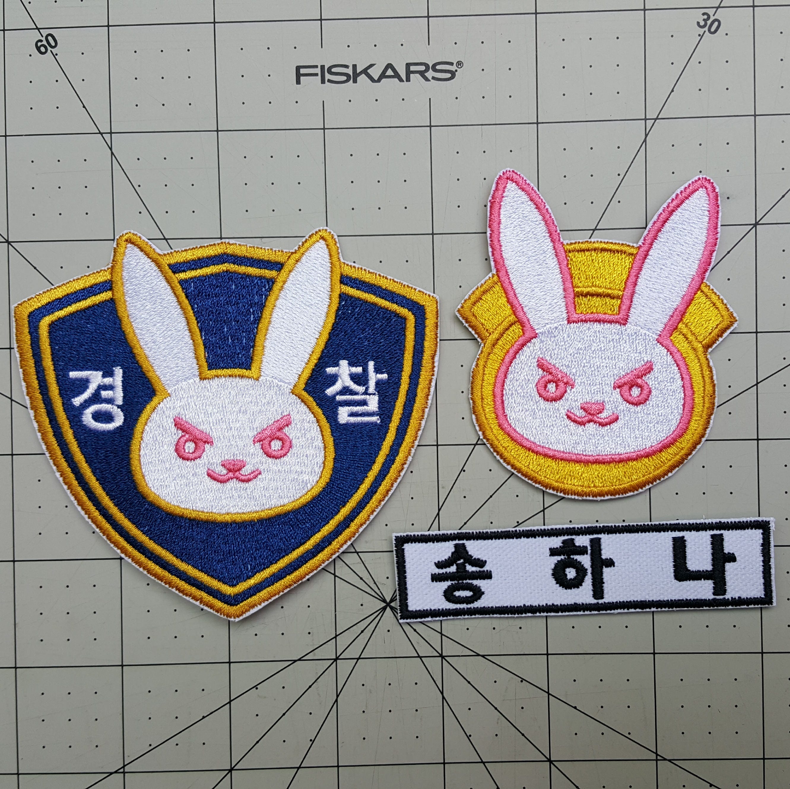 Police Officer D.Va Patch Set Overwatch Inspired Embroidered