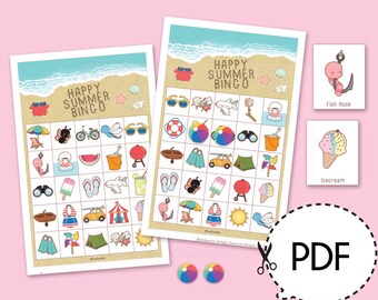 Beach Summer Pictionary DIGITAL DOWNLOAD Drawing Game