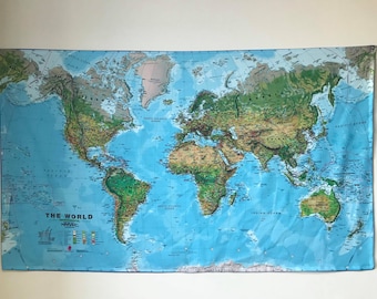 World map tapestry | Etsy