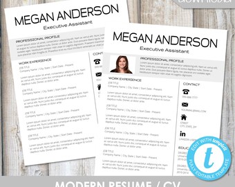 Cv template | Etsy