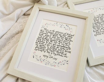 Framed wedding vows | Etsy