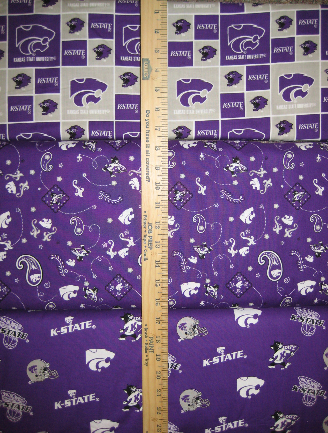 NCAA Kansas State Wildcats Purple & Grey College Logo Cotton