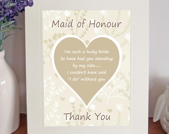 Maid of honor poem | Etsy