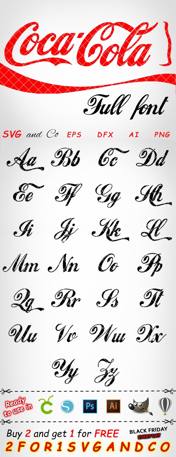 SALE Coca cola font coce SVG font cola instant download